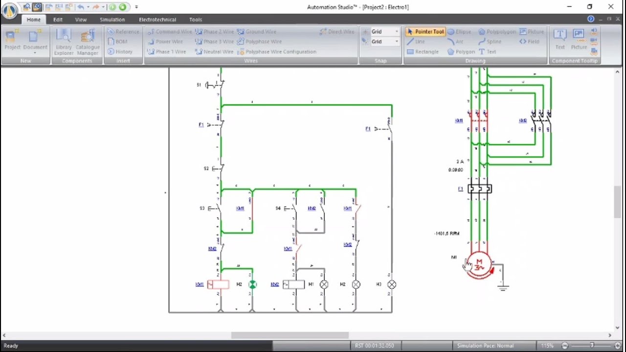 DOL Motor Control Forward Reverse - Automation Studio - YouTube
