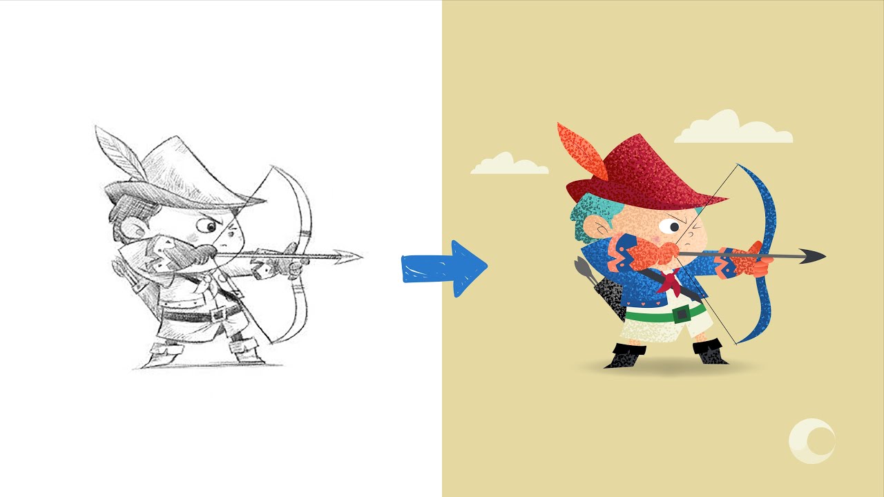 From Sketch to Illustration: Designing Archer Boy in Illustrator as ...
