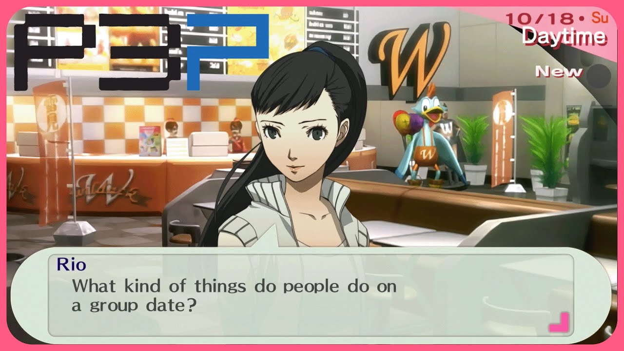 Persona 3 Portable: Hang Out with Rio at Wild-duck Burger [Female Route ...