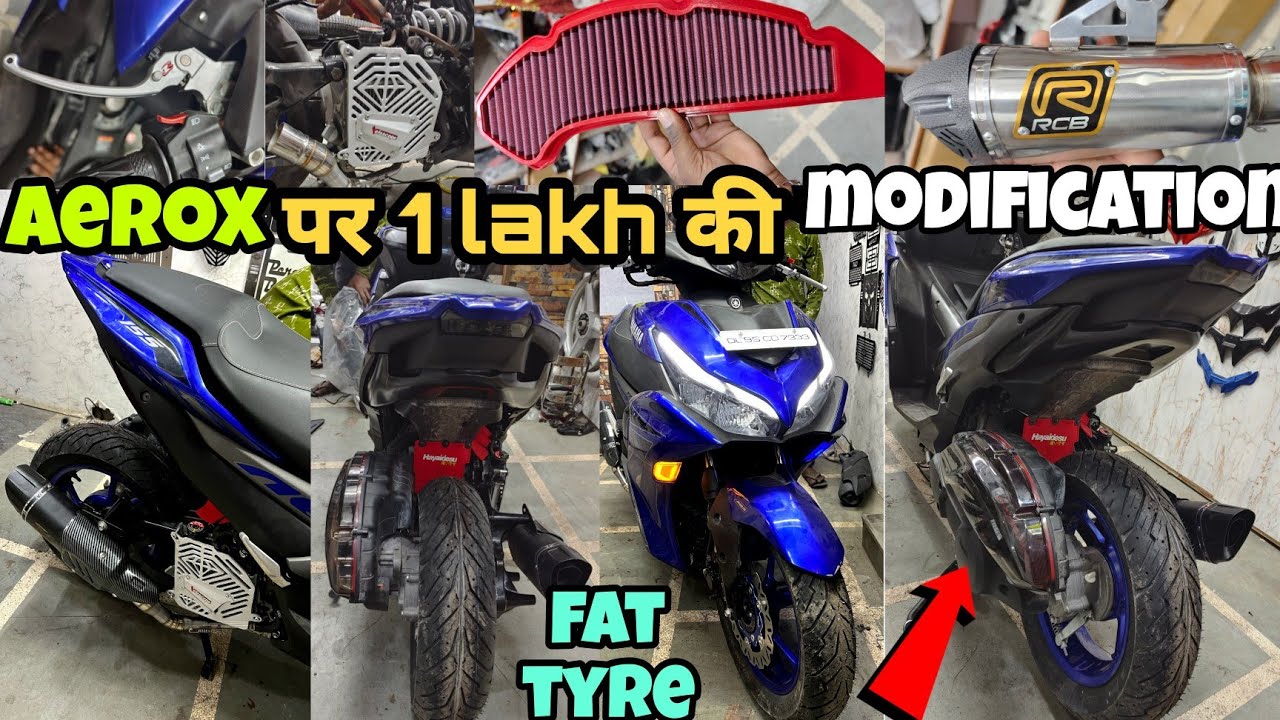 Yamaha Aerox 155 की यह है असली modification | aerox fat tyre ...