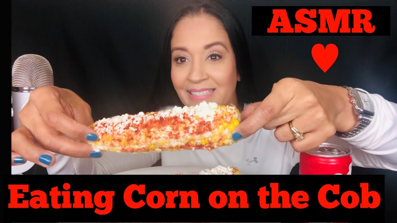ASMR Eating Sounds Mexican Corn on the Cob - YouTube