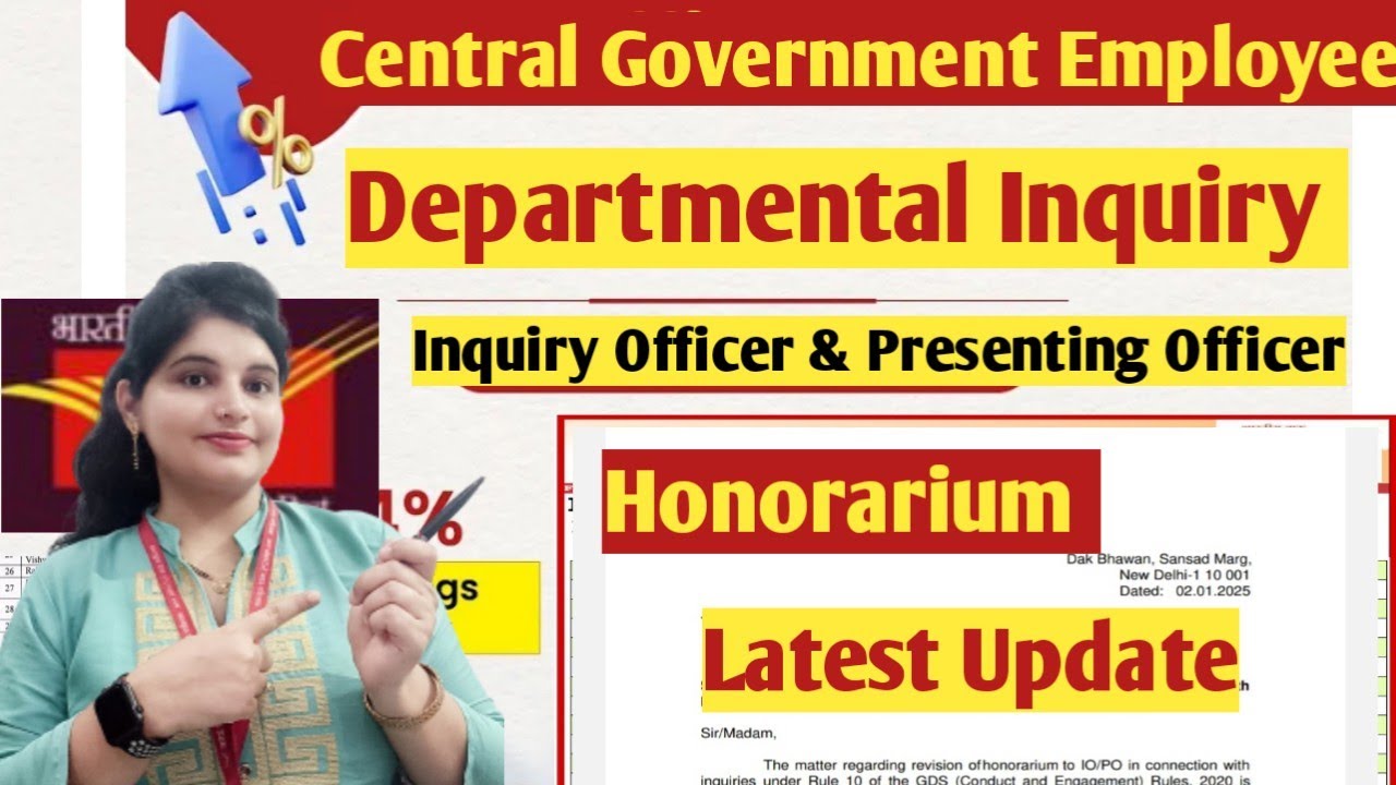 Inquiry Officer and Presenting officer Honorarium update !! # ...