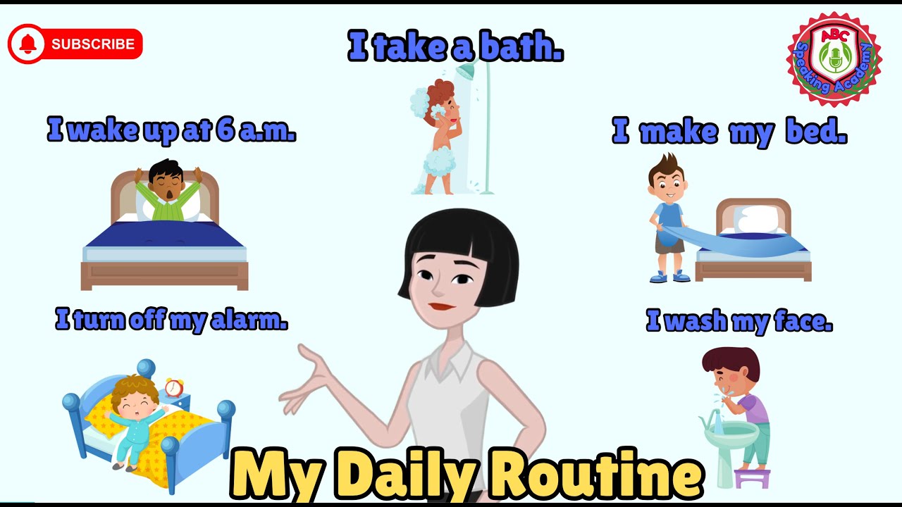 Daily Routine English Sentences | Speaking Practice for Kids and ...