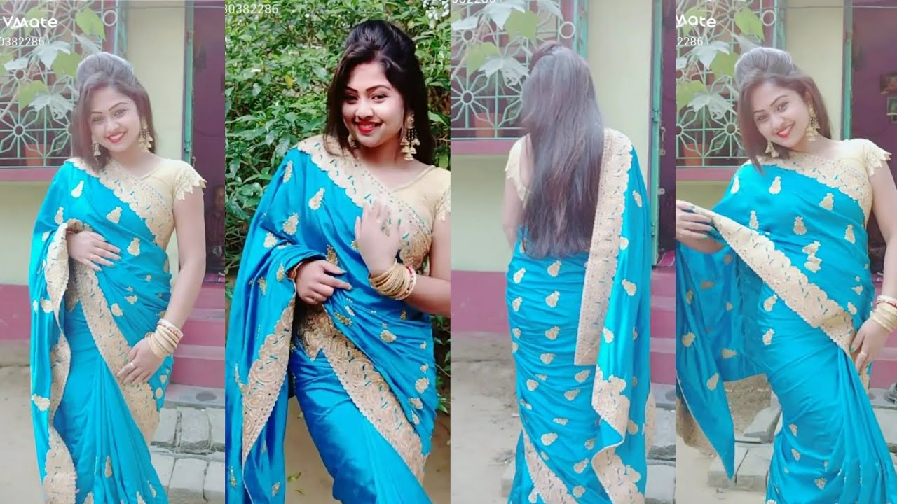 Hot sexy aunty silky saree backside dance - YouTube