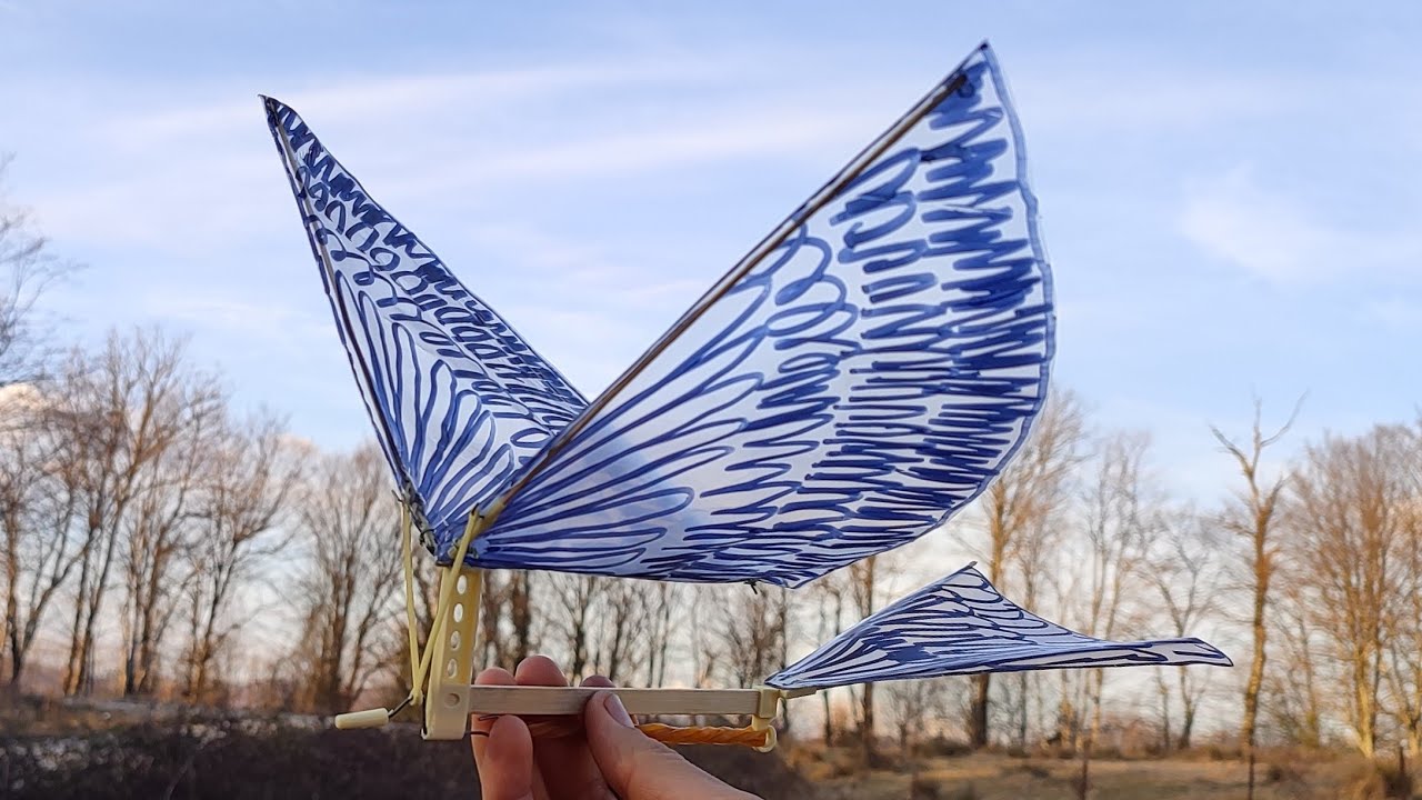 Part 2 Make a rubber band powered ornithopter at home #ornithopter # ...