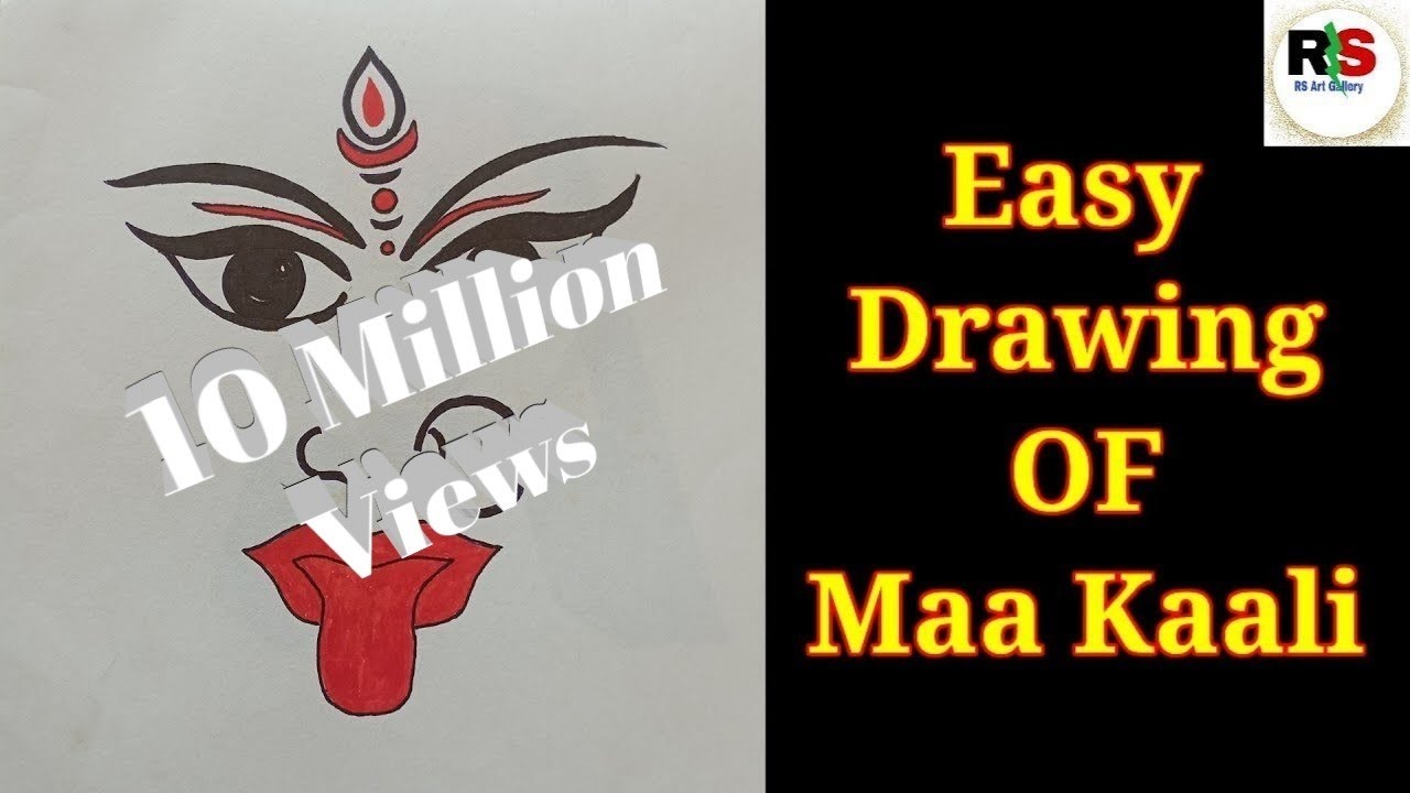 Maa Kaali face Drawing!! Navratri Spacial Drawing - YouTube