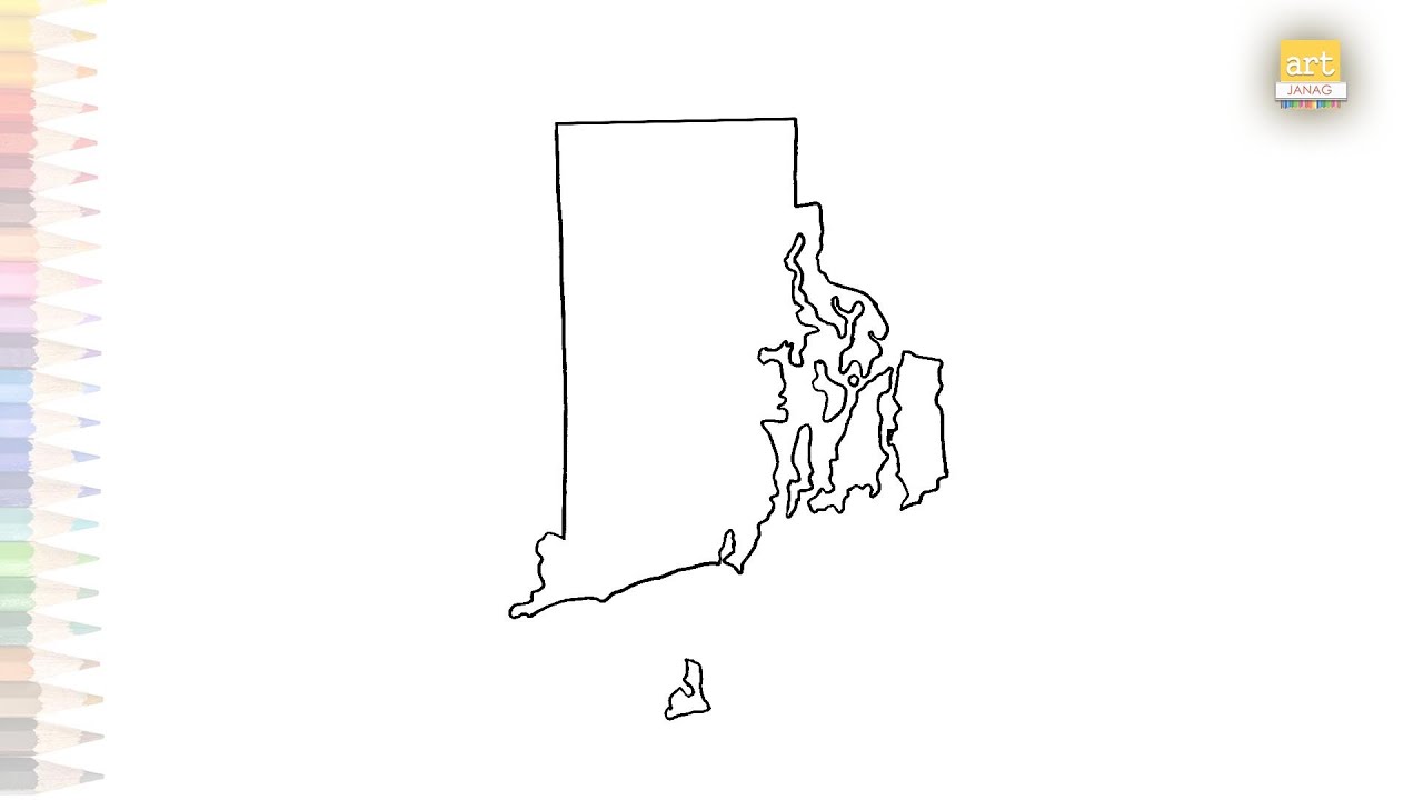 Rhode Island Map drawing | Easy drawing tutorials | How to draw Rhode ...