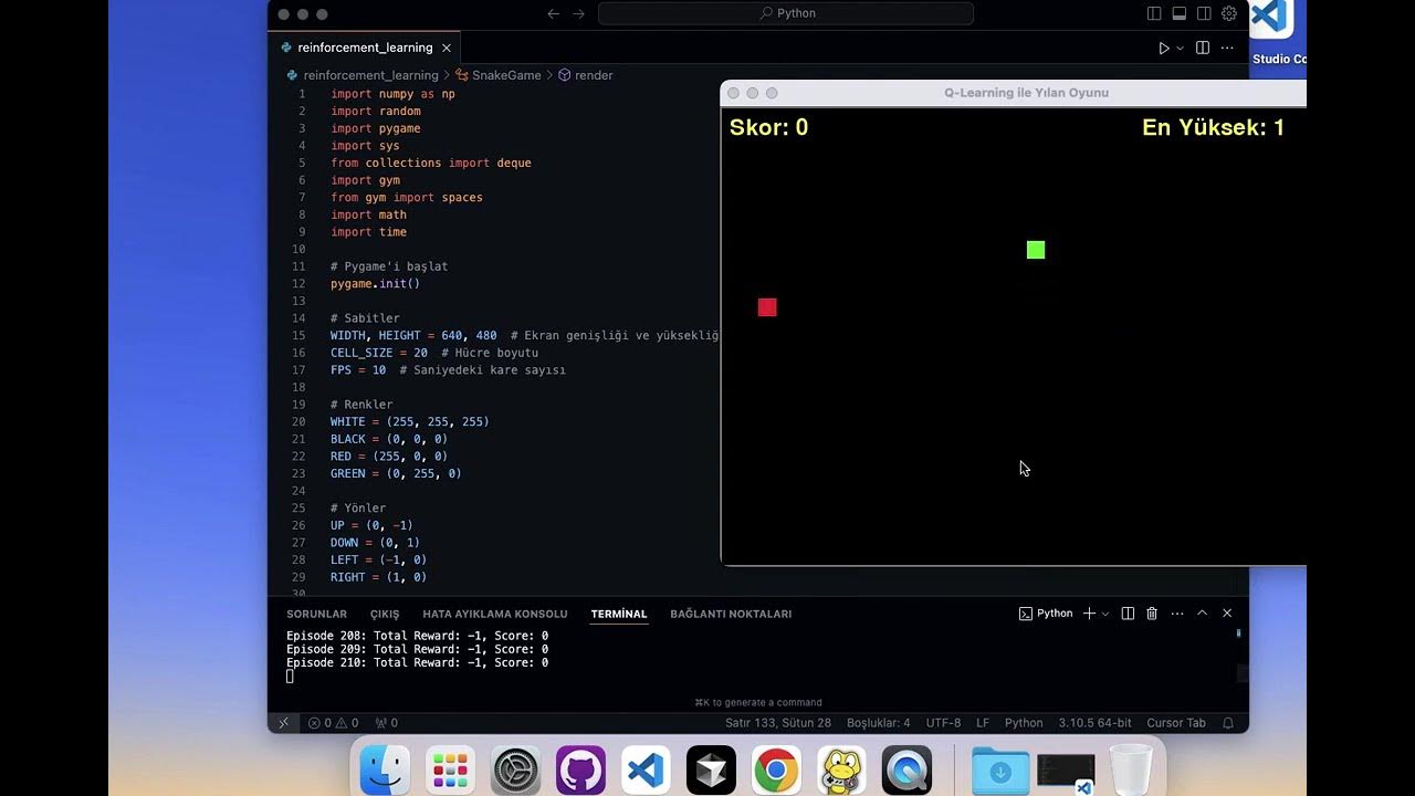 Pekiştirmeli Öğrenme İle Yılan Oyunu ( Basic Q-Learning for ...