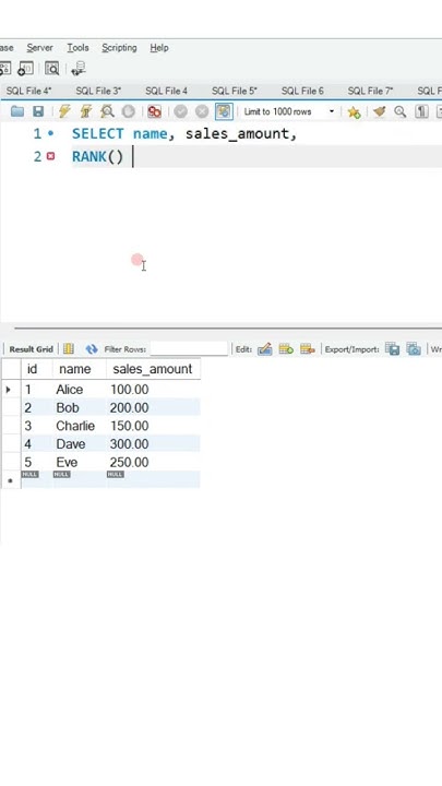 rank() function in MySQL database #shorts #mysql #database - YouTube