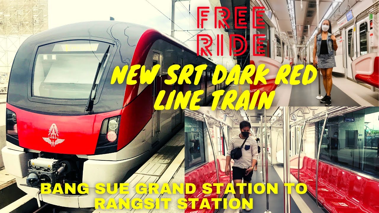 BANGKOK NEW SRT DARK RED LINE TRAIN BANG SUE GRAND STATION TO RANGSIT ...