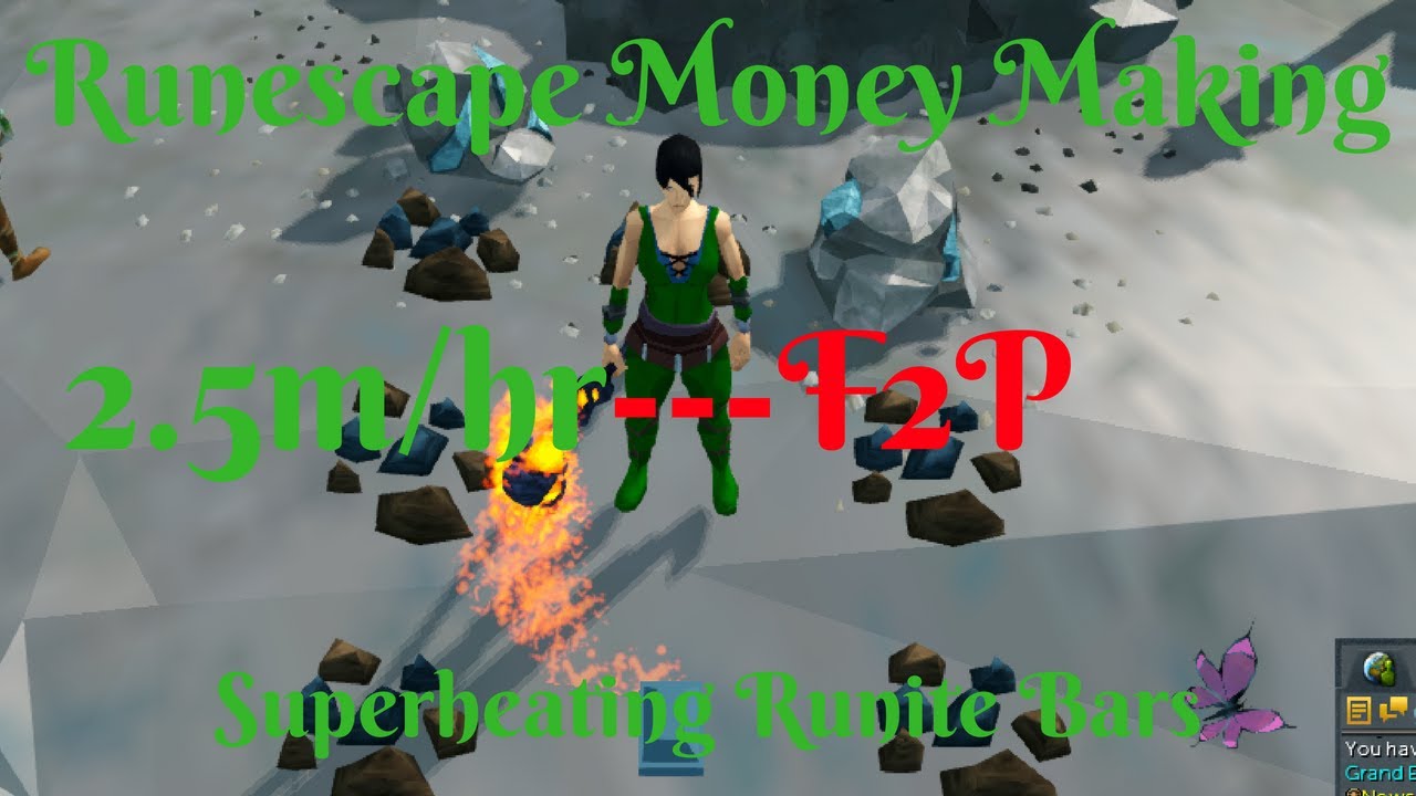2.5m/hr-F2P!!! -click intensive-high lvl-superheating runite bars - YouTube