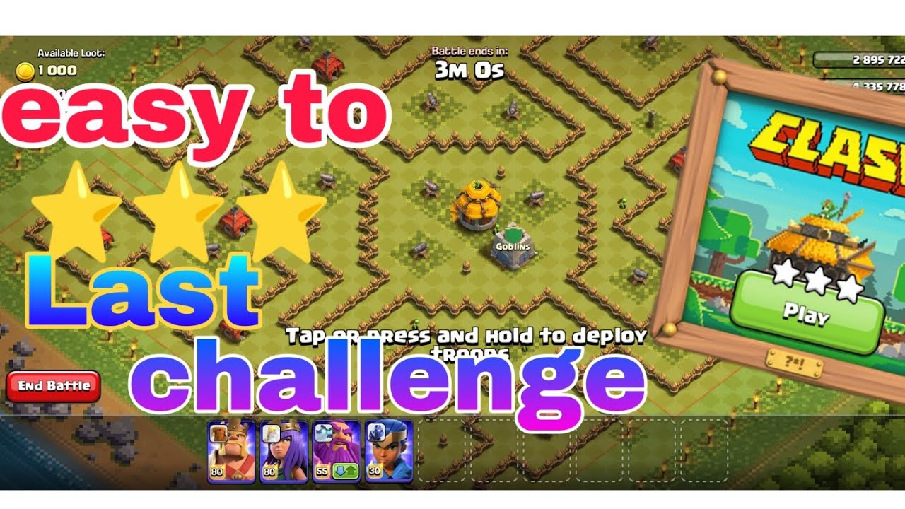 How to complete last challenge of COC || easily 3 ⭐ stars last ...