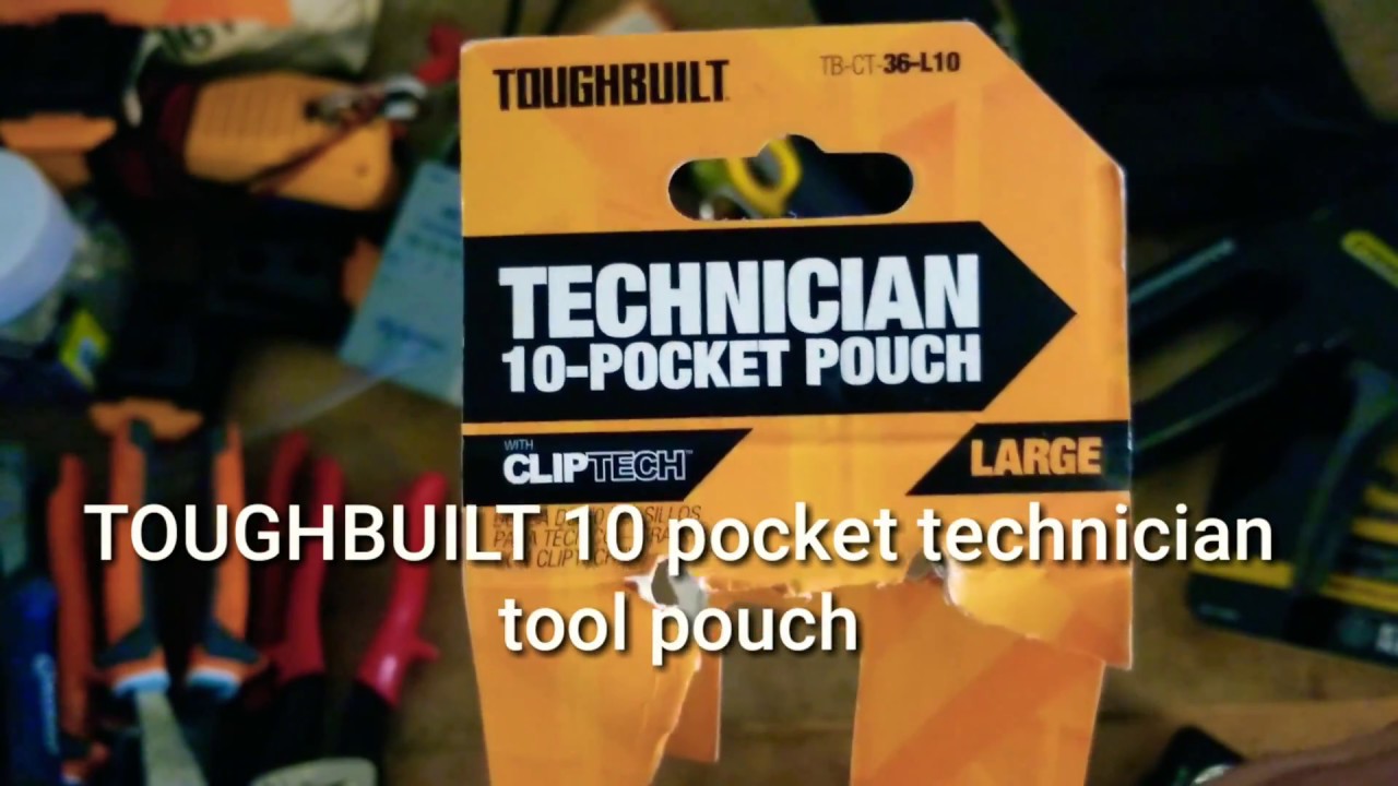 TOUGHBUILT 10 pocket technician tool pouch large - YouTube