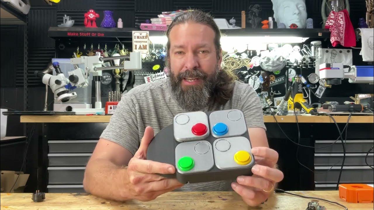 3D printed modular button box - YouTube