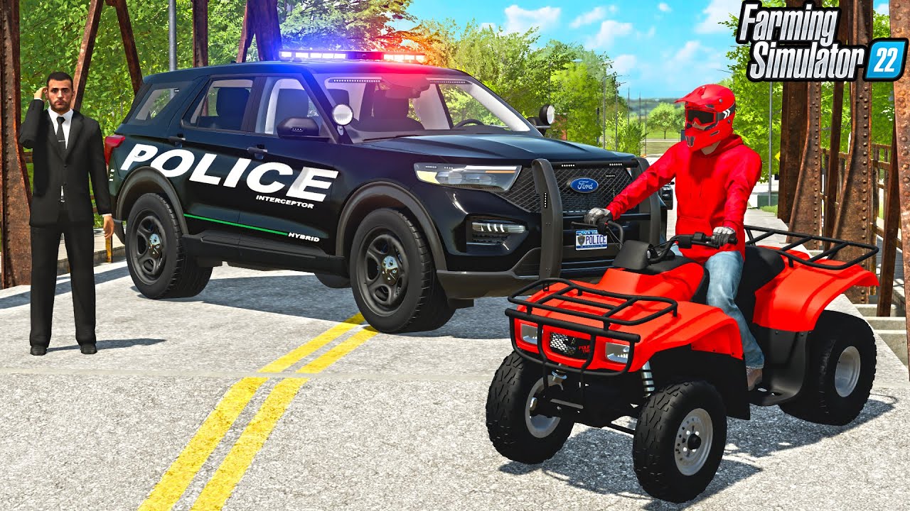 POLICE CHASE *STOLEN ATV* (NEW COP CARS) | FARMING SIMULATOR 22 - YouTube
