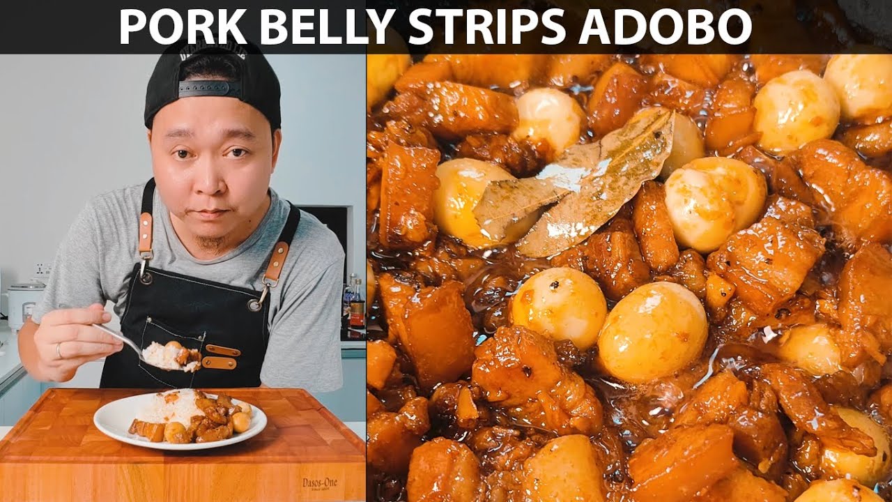 PORK BELLY STRIPS ADOBO w/ ITLOG PUGO| Pimp Ur Food | Tipsy D - YouTube