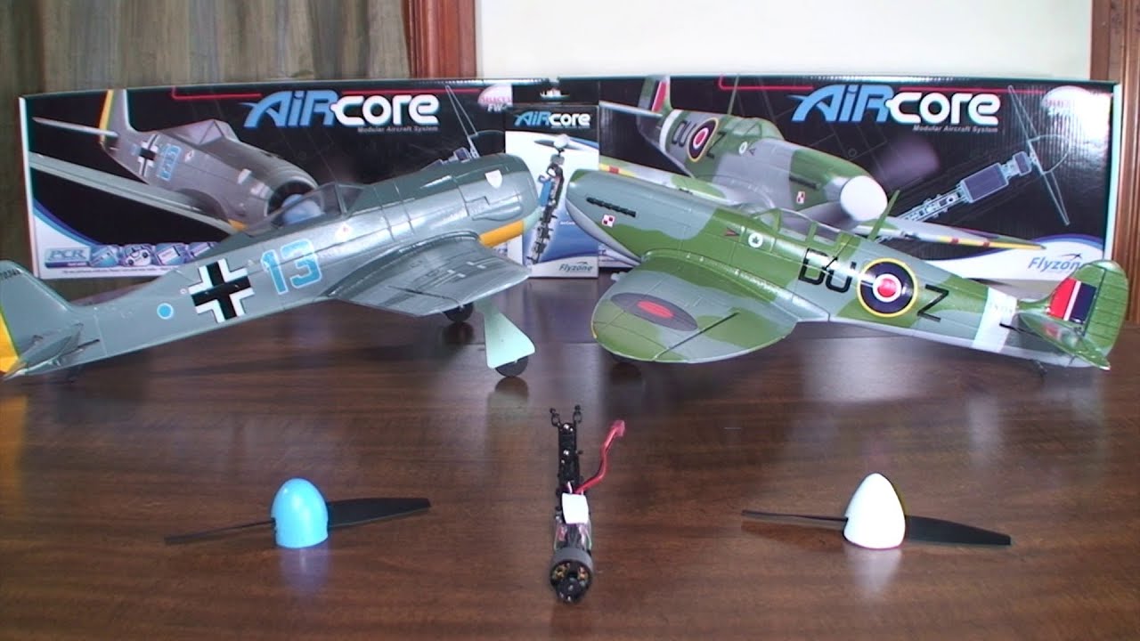 Flyzone - AirCore FW190 and Spitfire - Detailed Look - YouTube