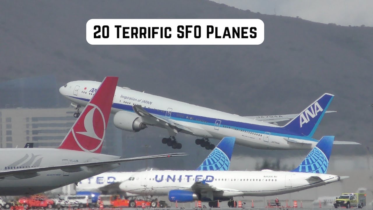 20 TERRIFIC SFO Takeoffs and Landings - Plane Spotting San Francisco ...
