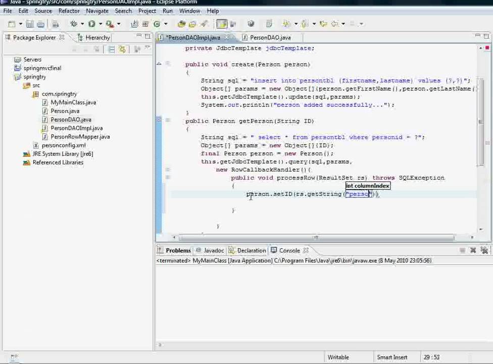 Java Spring Dao Implementation Using Jdbctemplate Part 4 Youtube