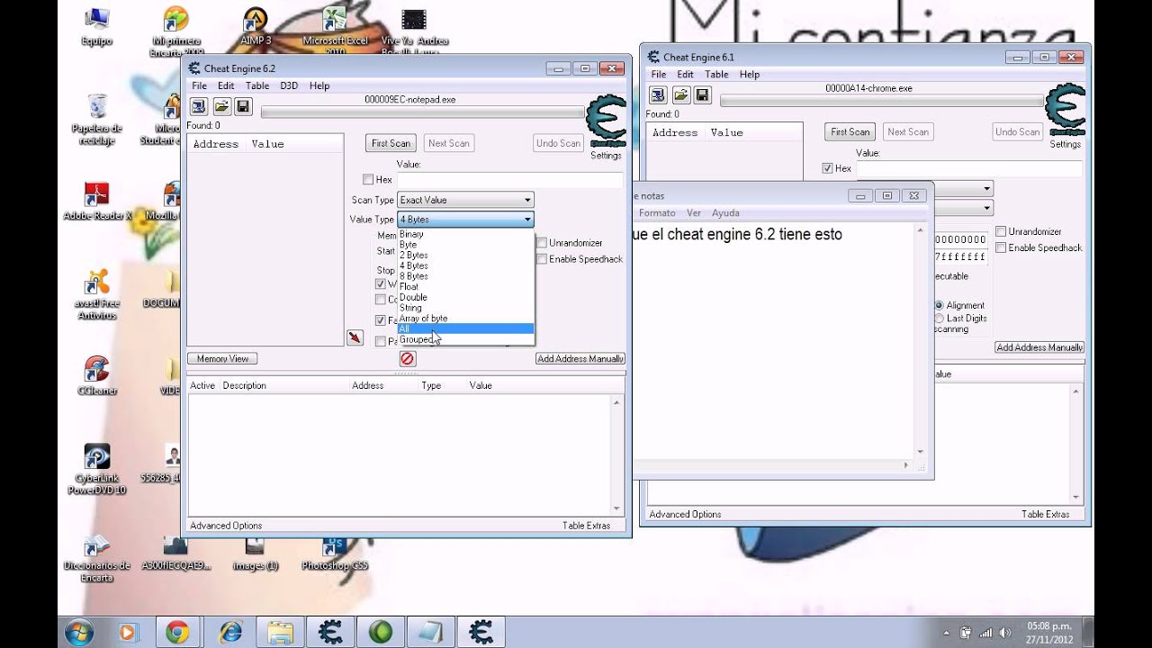 como descargar cheat engine 6.1 y 6.2 - YouTube