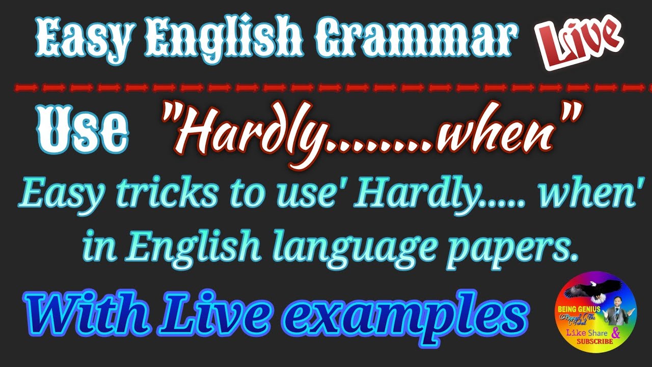 Use of "Hardly....... when". - YouTube