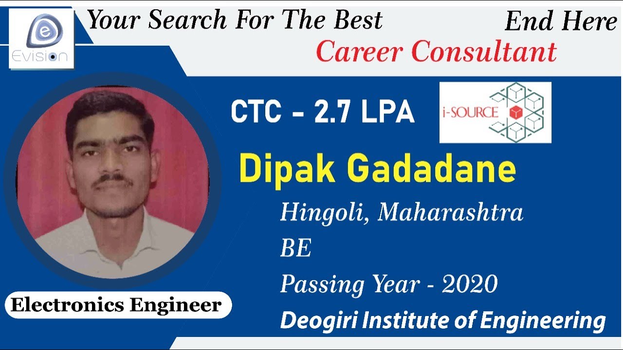 Congrat, Dipak |ELECTRONICS ENGINEER| 2.7 LPA |Selected as System ...