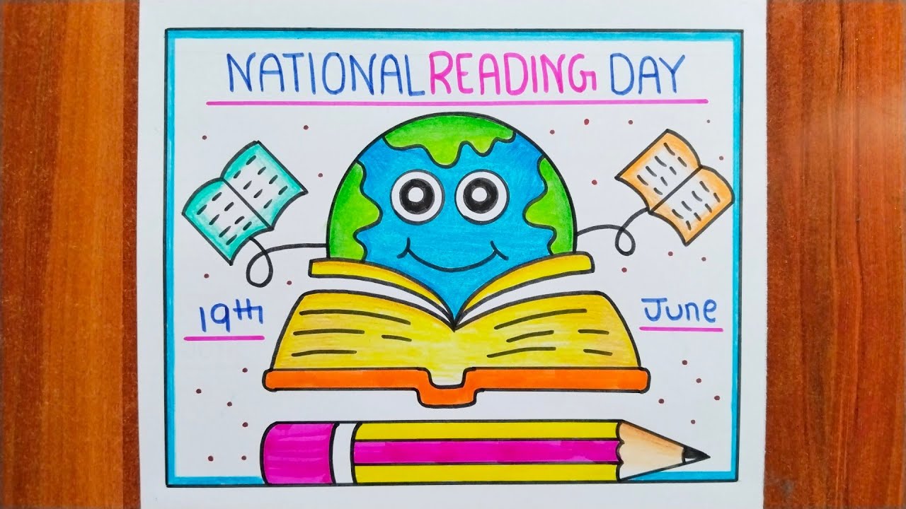 Reading Day Poster Drawing / Vayana Dinam Drawing / Vayana Dinam Poster ...