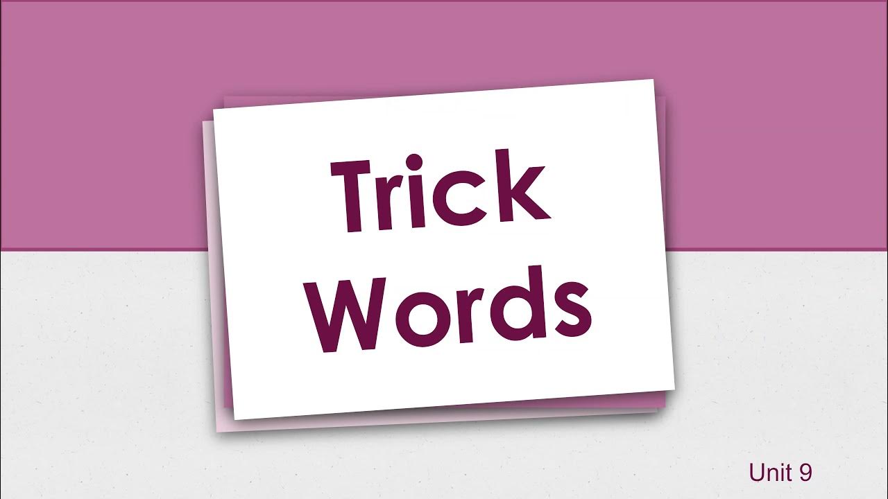 Fundations Unit 9- Trick Words - Google Slides - YouTube