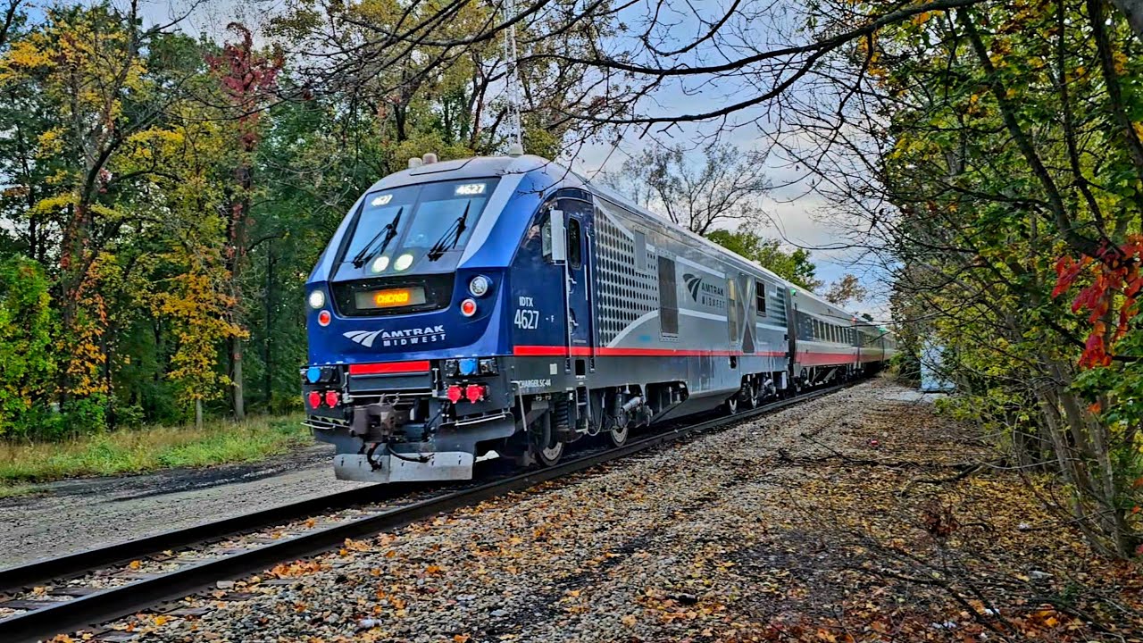 Fall Colors & Trains-4 Amtraks, a Race, & DPUs. Lake Shore Limited ...