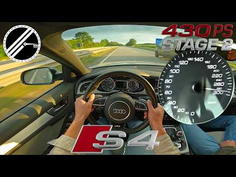 Audi S4 B8 Stage 2 | 430 PS | Top Speed German Autobahn No Speed Limit POV