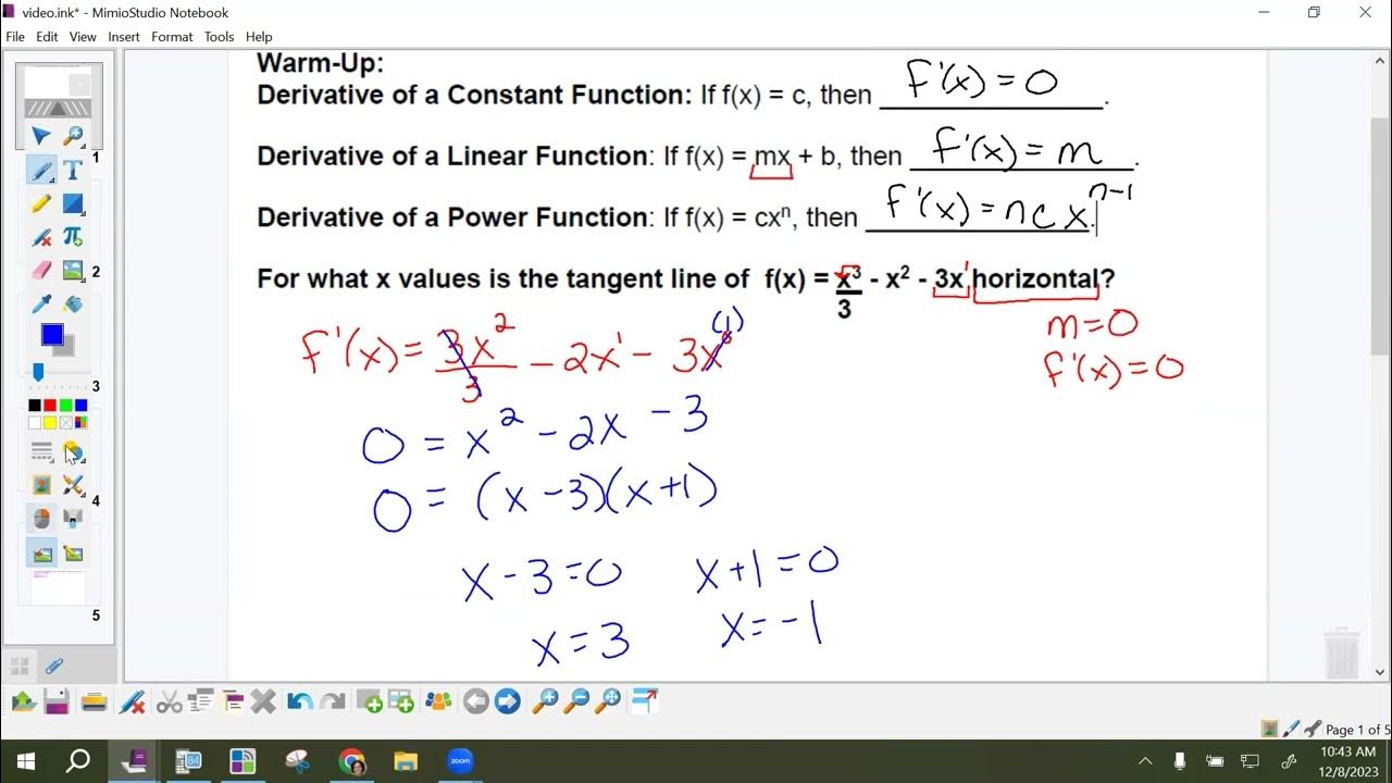 Using the Power Rule to find first derivatives - YouTube