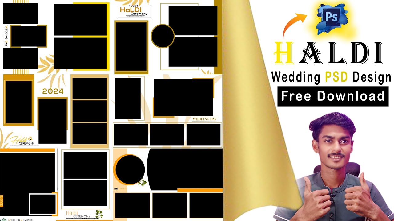 Haldi Wedding Album Design 12x36 PSD Free Download//Hindi tutorial ...