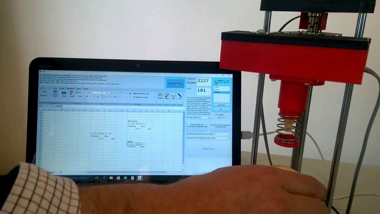 Fruit Texture Analyser / Texturometer - YouTube