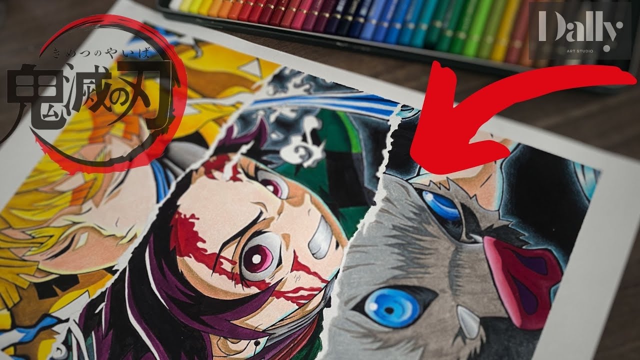 HOW TO DRAW TANJIRO, ZENITSU & INOSUKE FROM DEMON SLAYER [KIMETSU NO ...