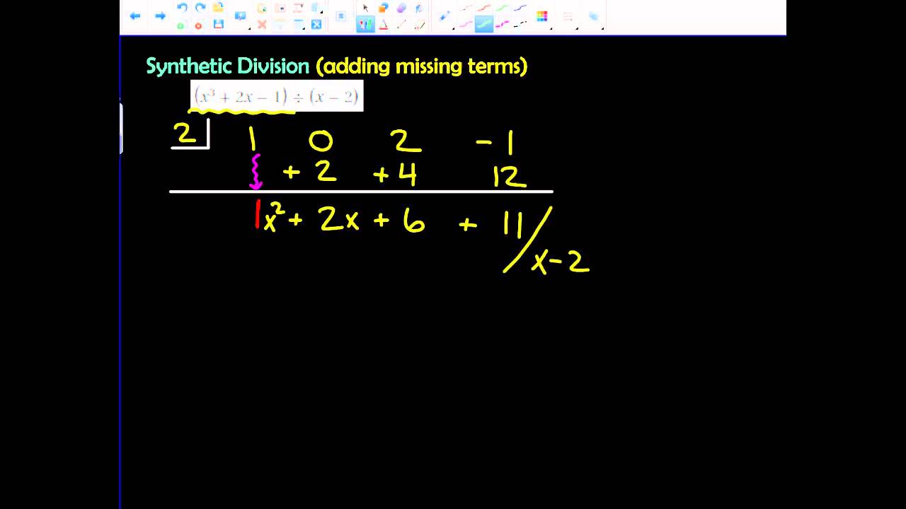 6 3 Synthetic Division YouTube 6 3 Synthetic Division YouTube
