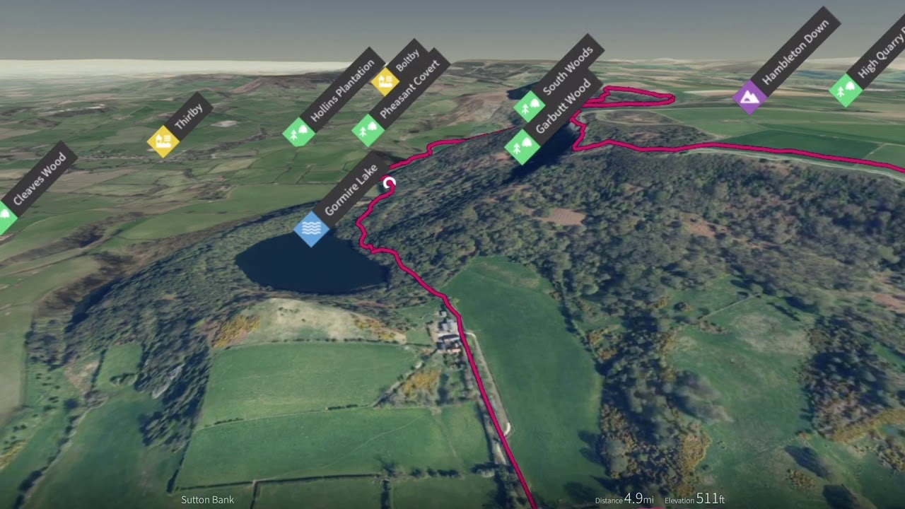 Sutton Bank (North Yorkshire) - 3D fly-through - YouTube
