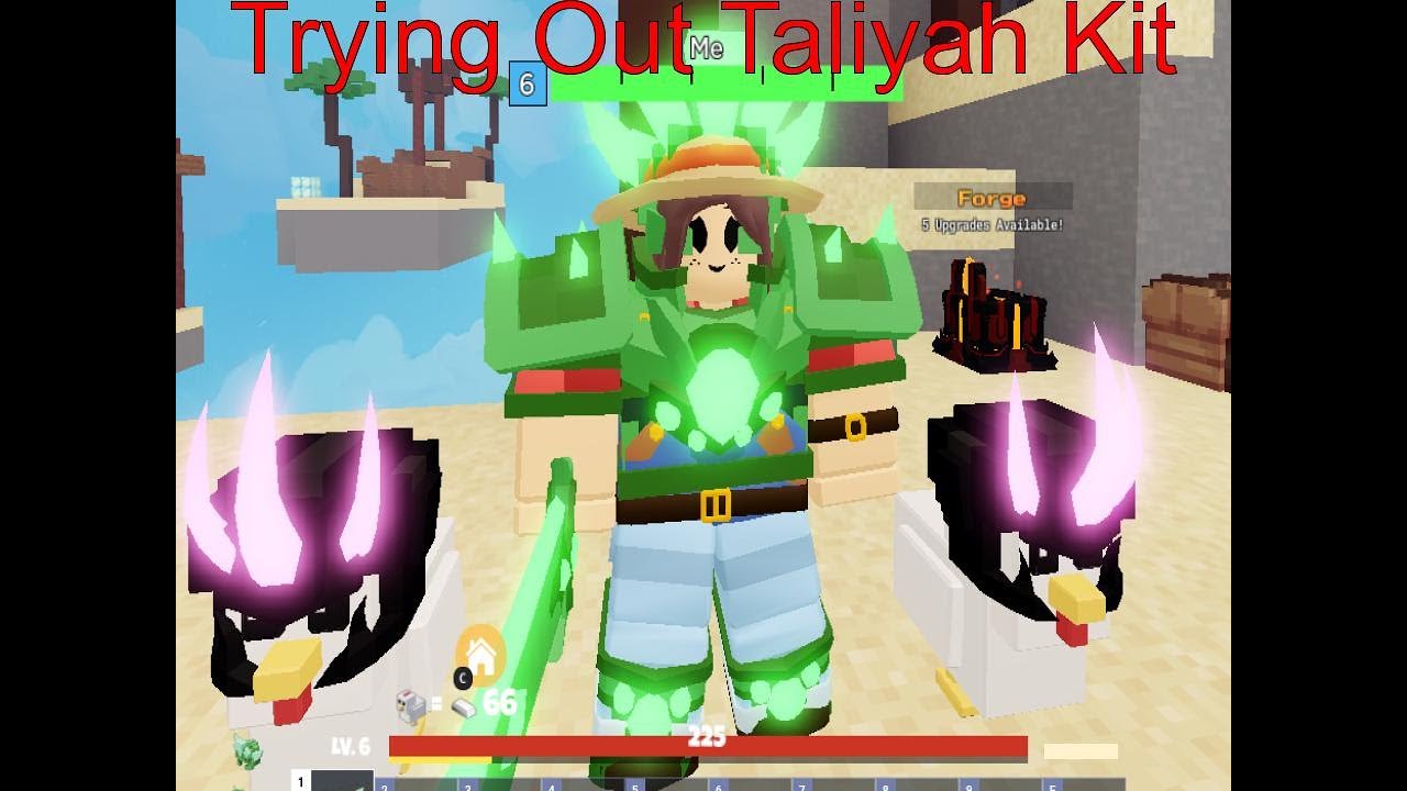 Trying the Taliyah kit (Roblox Bedwars) - YouTube