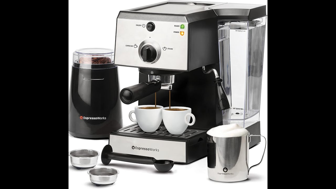 7 Pc All In One Espresso + Cappuccino Machine Bundle Set Review - YouTube