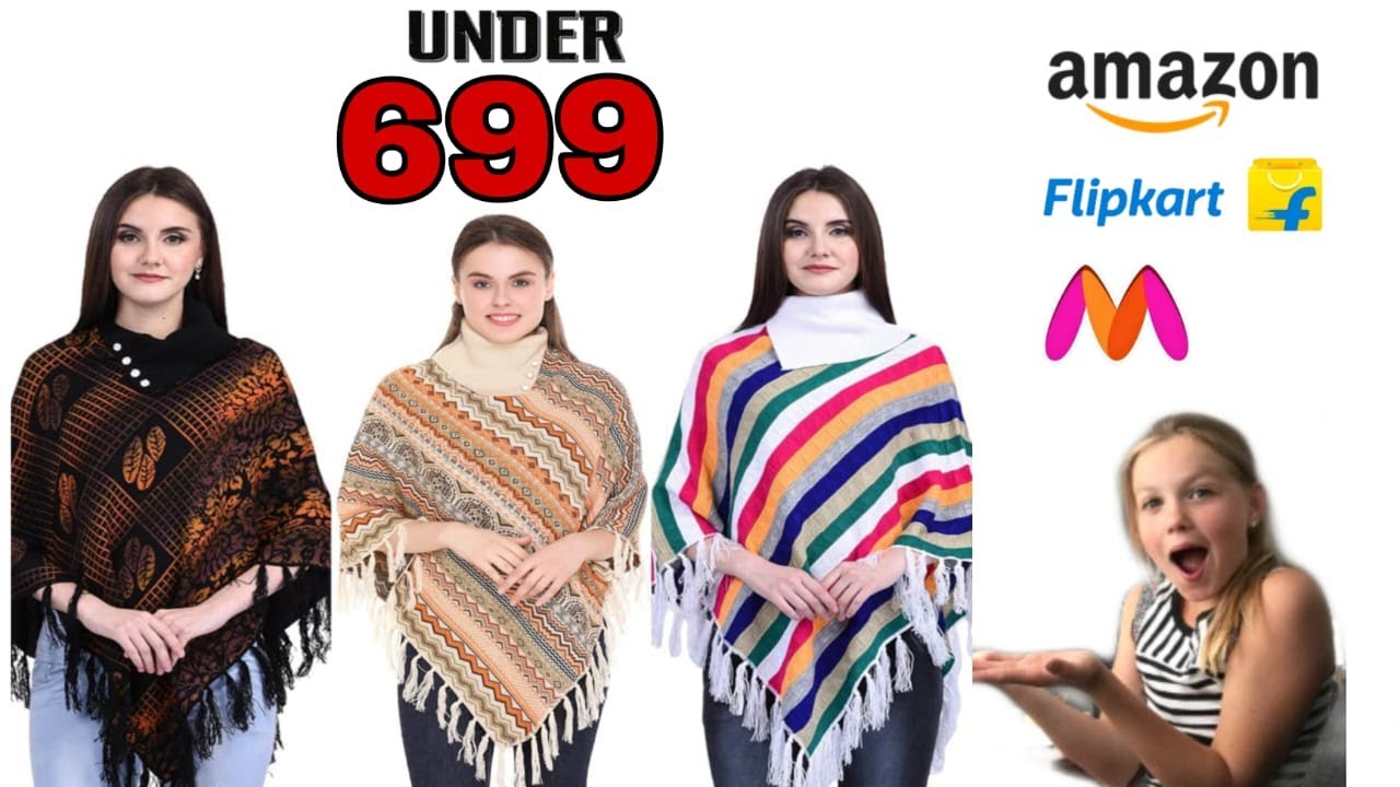 Winter Poncho under 699 | Amazon haul | winter collection | Korean ...