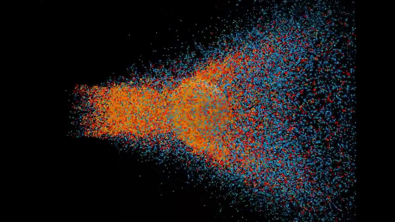 4K video SPH simulation 50 K. 2 °turbulences study of fluid density ...
