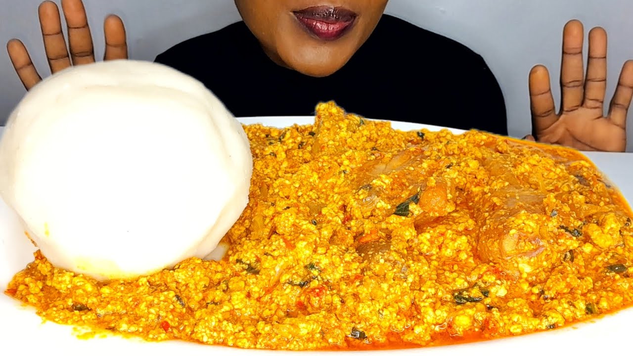 Asmr Cassava Fufu And Egusi Soup Asmr Eating No Talking Youtube