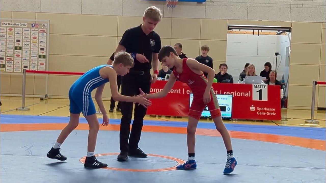 WRESTLING/RINGEN Offene Thüringer Meisterschaft 2024.FRK.U14/38 KG .Adam Tokmakov-Ben Fleck ...