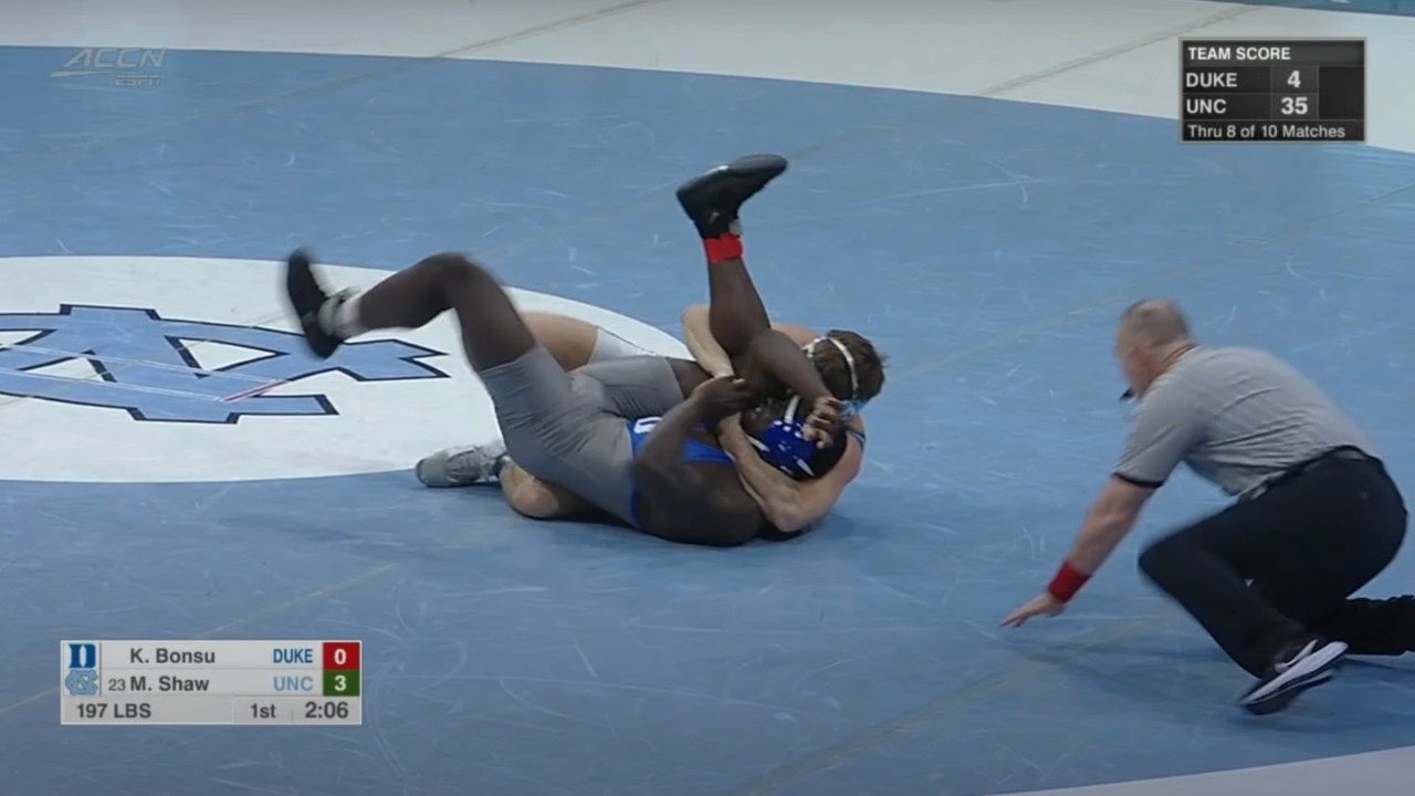 197lbs Max Shaw (North Carolina) vs Kwasi Bonsu (Duke) - YouTube