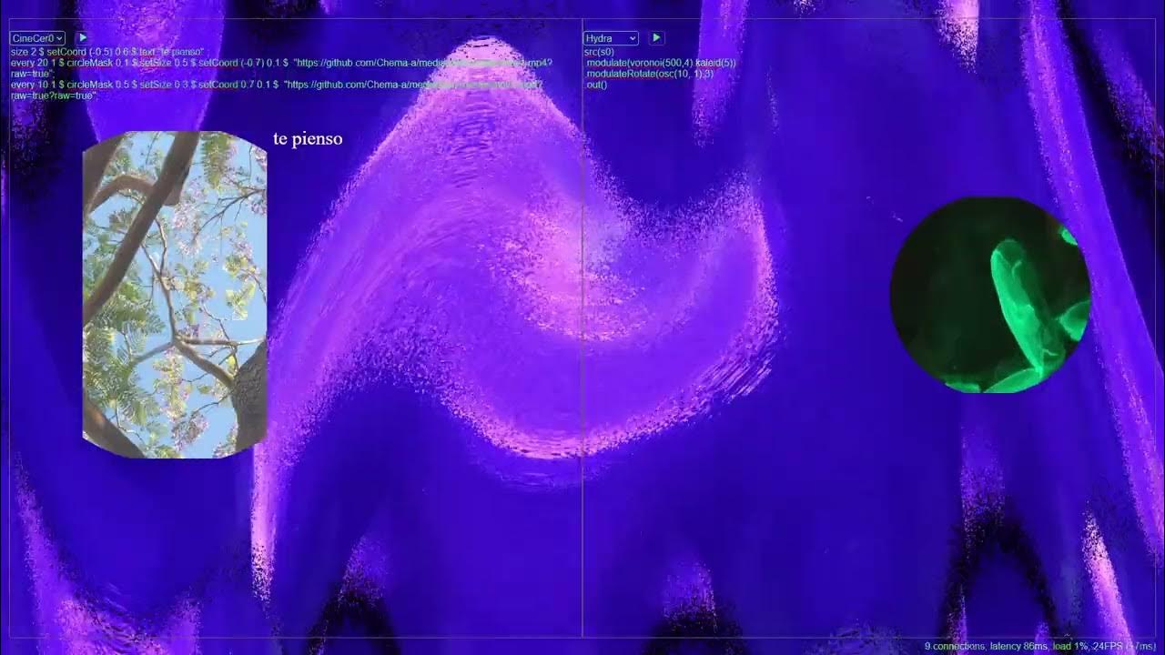 Live coding Hydra + Cinecer0 - YouTube