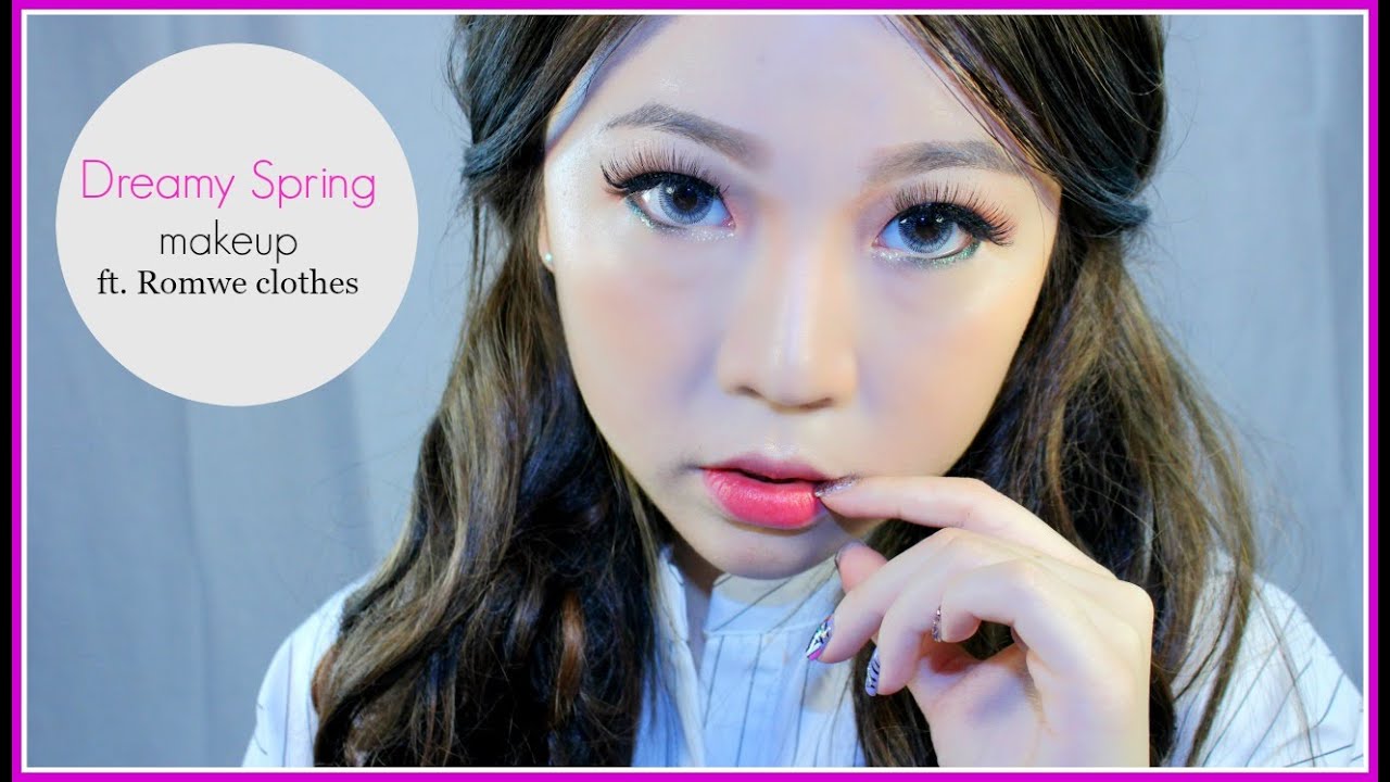 Dreamy Spring Makeup ( Makeup tiểu thư ) ft. Romwe clothes [ Eng sub CC ...
