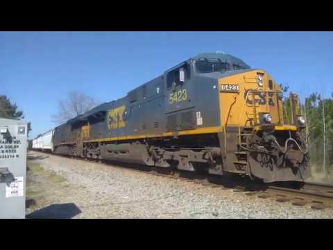 CSX freight Train Q409 Heading Southbound With CSXT 5423 in Florence S.C. 3/7/20. - YouTube