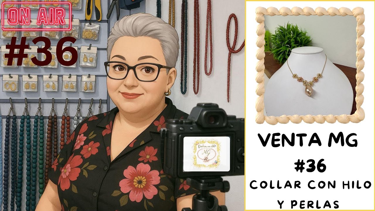 VENTA MG #36: Collar Con Hilo Nylon Y Perla Mayorca - YouTube