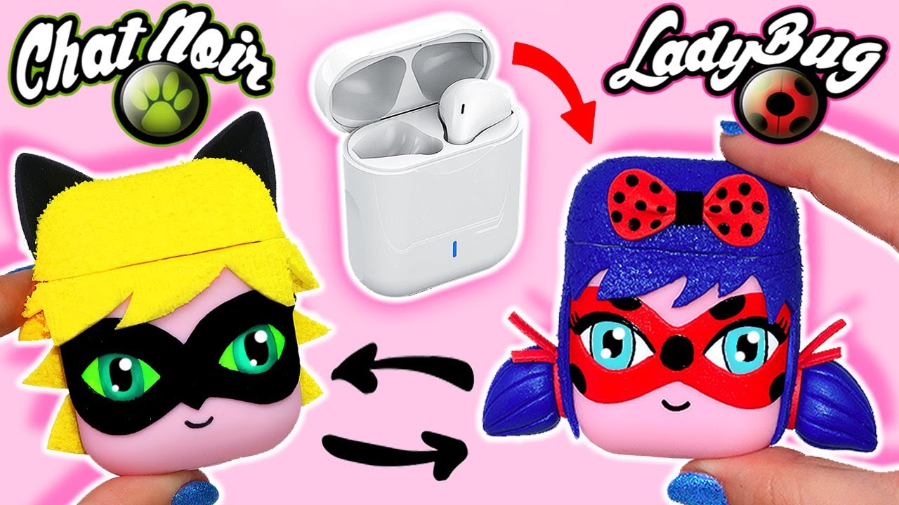 🐞💚DIY: Haz tus propias FUNDAS para AirPods de Miraculous Ladybug y Chat ...