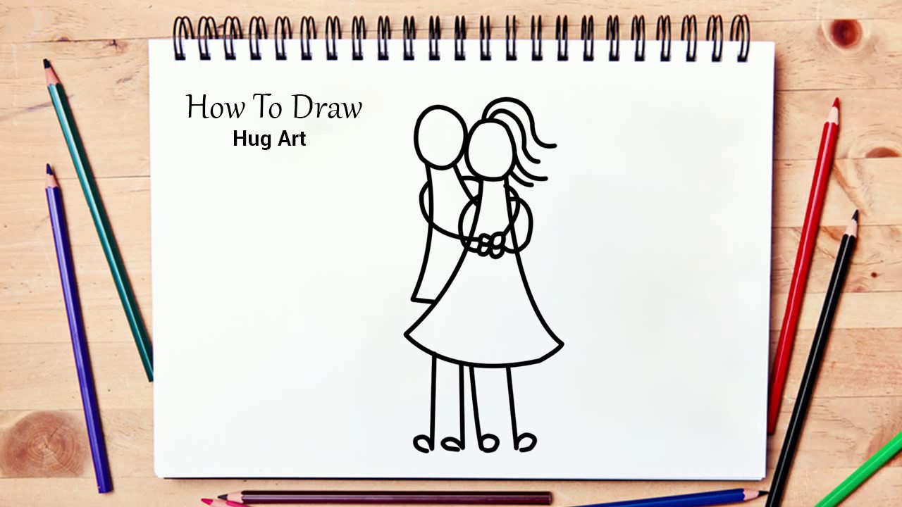 How To Draw StickMan Hug Art - YouTube
