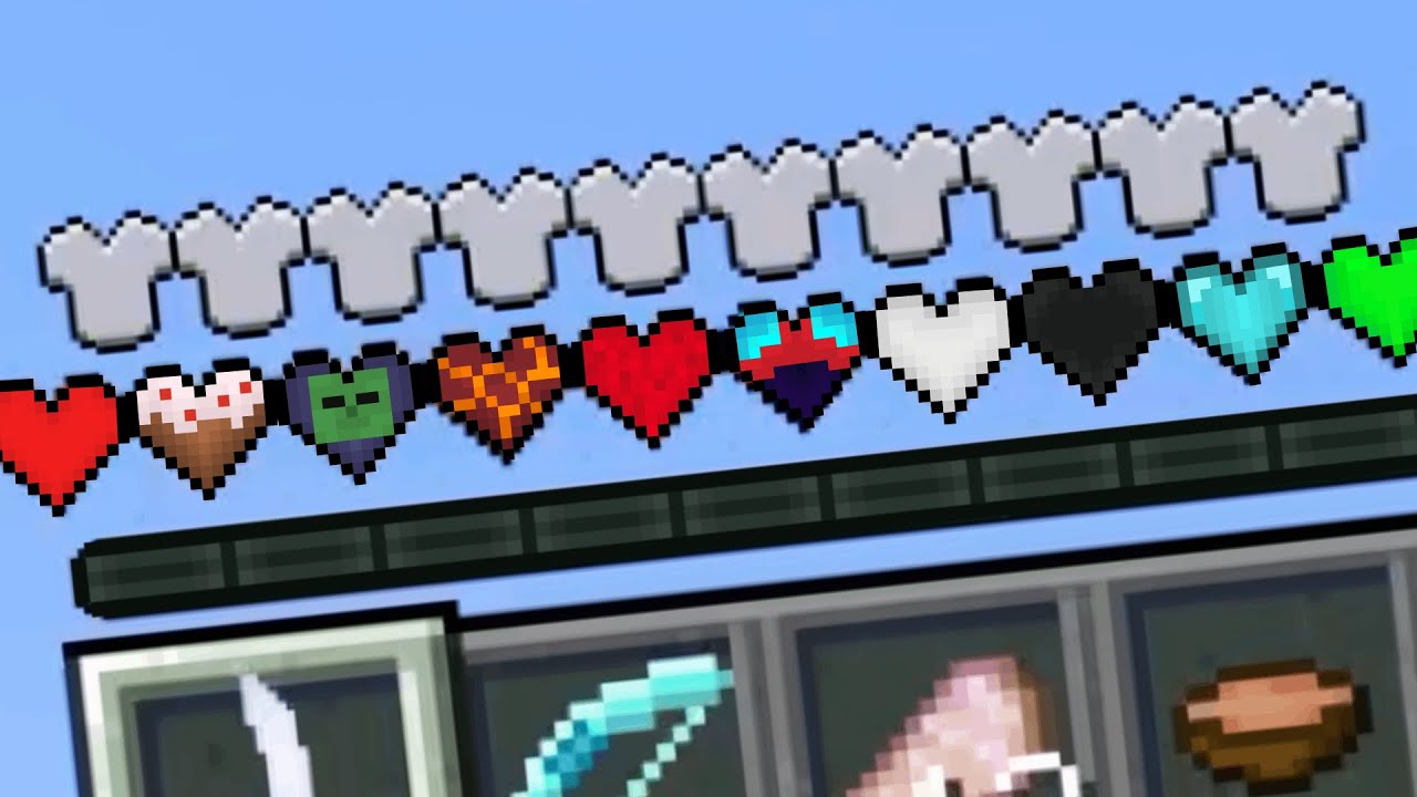 Minecraft, But There's CUSTOM Hearts... - YouTube